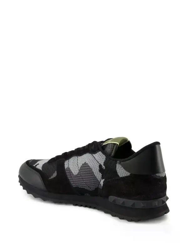 Valentino Garavani Rockrunner Camouflage Sneakers - Black
