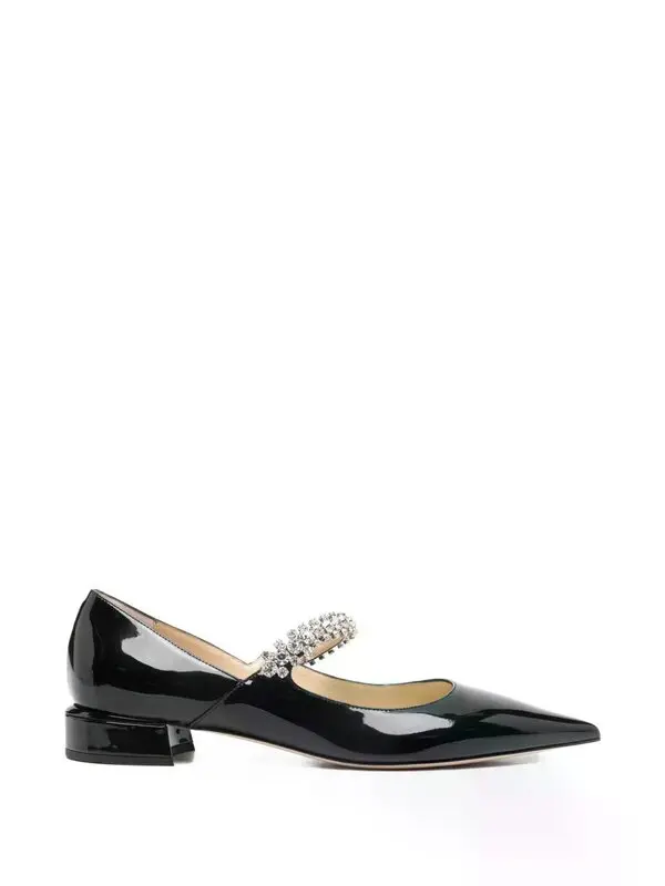 JIMMY CHOO Bing Crystal-embellished Flat Pumps - Black