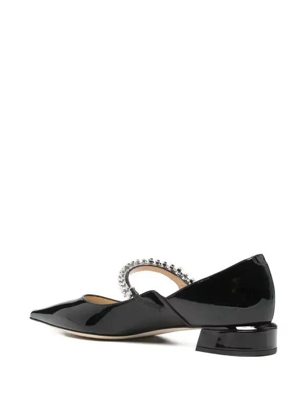 JIMMY CHOO Bing Crystal-embellished Flat Pumps - Black