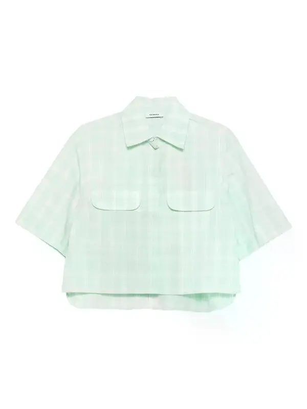 Sandro Checked Cropped Shirt
