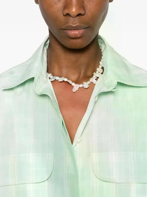 Sandro Checked Cropped Shirt