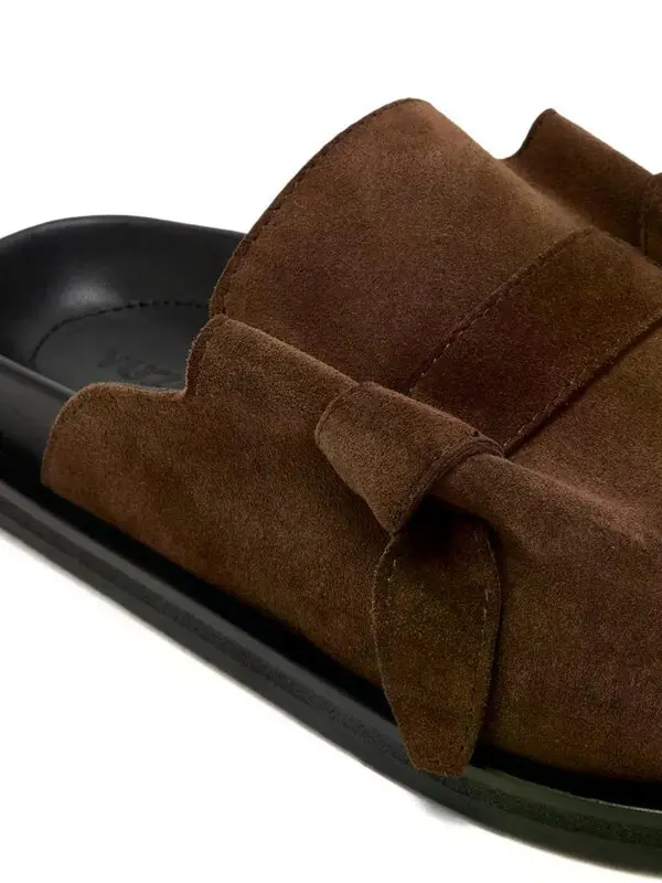 Yuzefi Suede Knotted Mules - Brown
