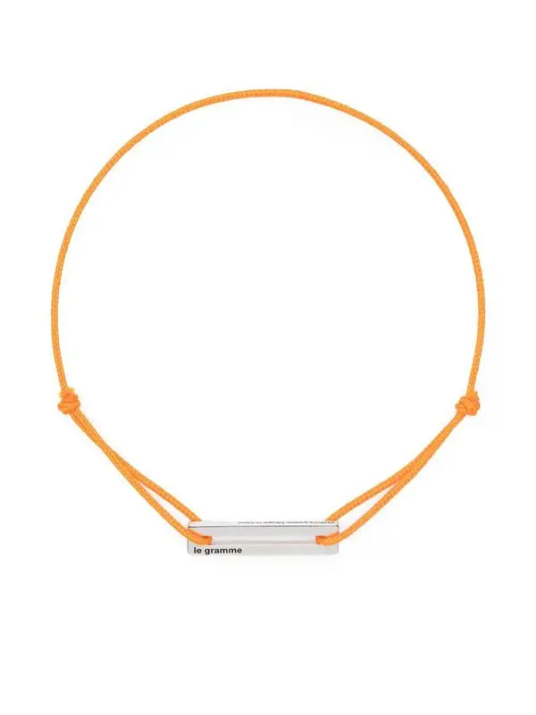 Le Gramme Sterling Silver Cord Bracelet - Orange