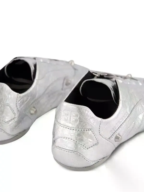 Balenciaga Metallic Studded Sneakers - Silver
