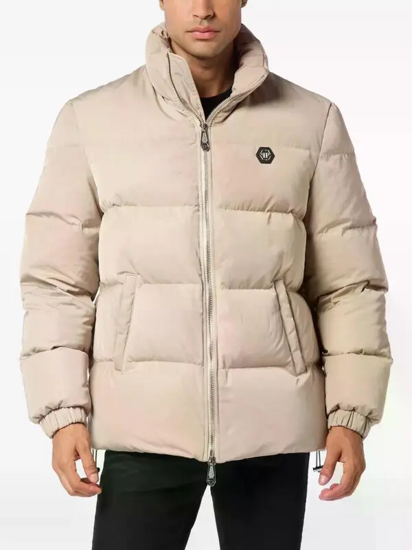 Philipp Plein Logo Plaque Puffer Jacket