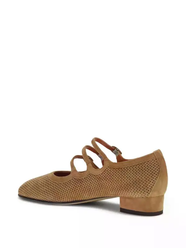 CAREL Triple-strap Perforated Pumps - Brown