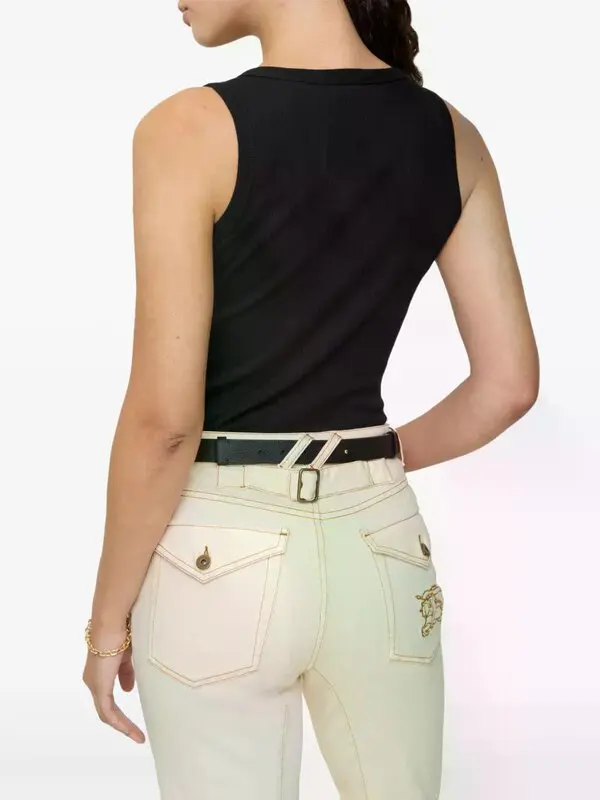 Burberry Rib-knit Lace-up Tank Top - Black