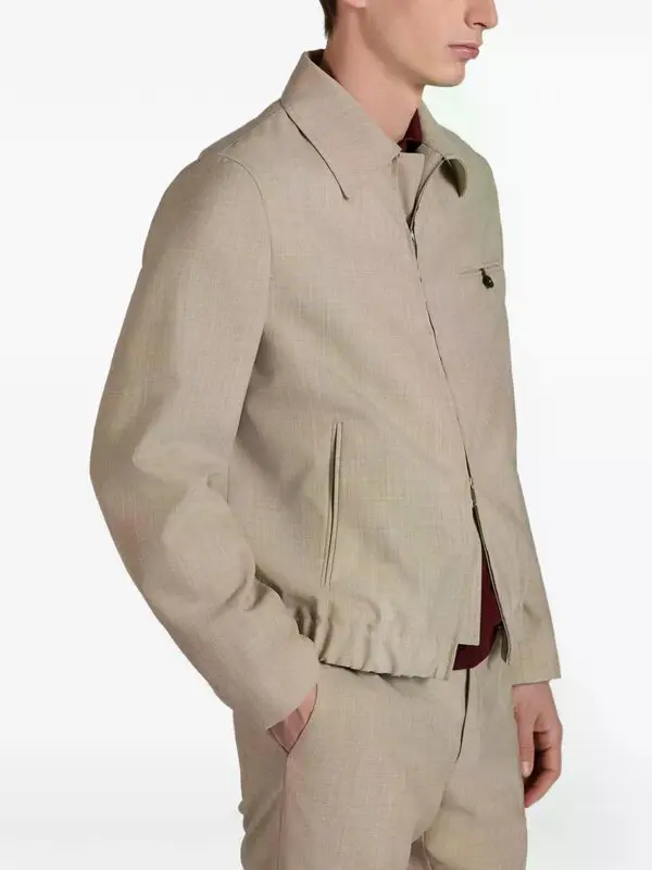 Montedoro Primo Zip-up Wool Bomber Jacket - Neutrals