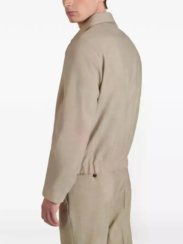 Montedoro Primo Zip-up Wool Bomber Jacket - Neutrals