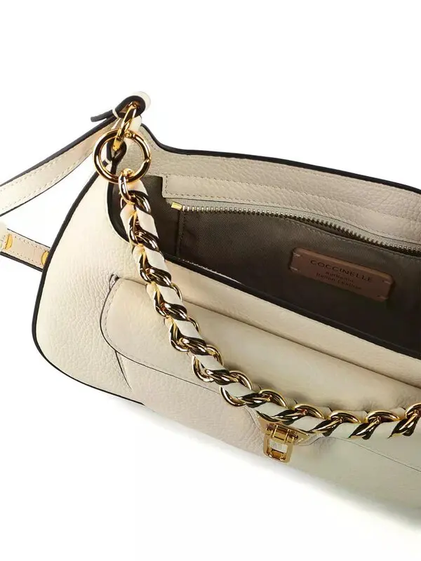 COCCINELLE Chain Leather Shoulder Bag - Neutrals