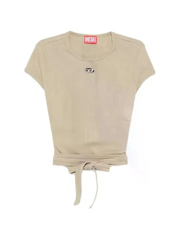 DIESEL® Tie-detail T-shirt - Neutrals