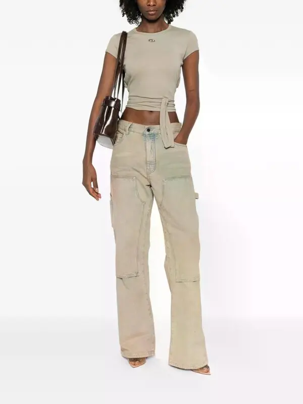 DIESEL® Tie-detail T-shirt - Neutrals