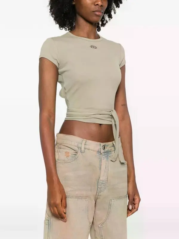 DIESEL® Tie-detail T-shirt - Neutrals