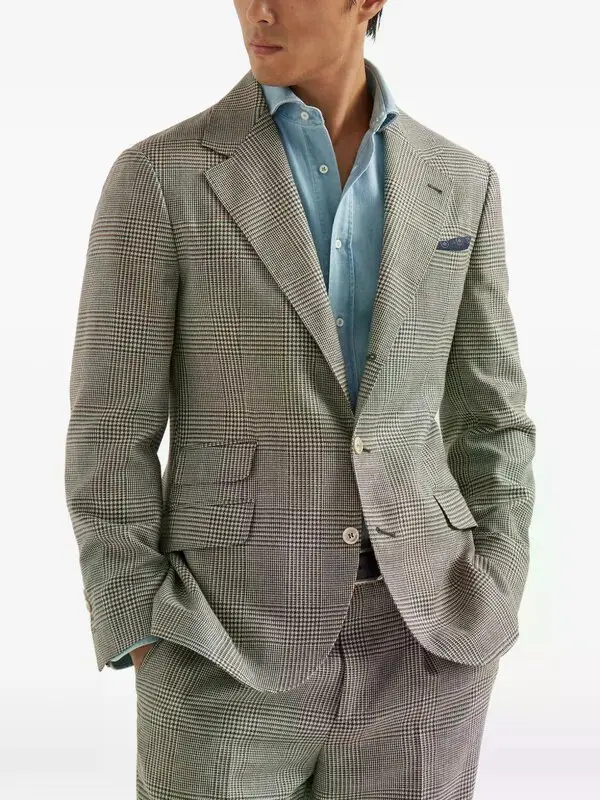 Brunello Cucinelli Check Blazer - Brown