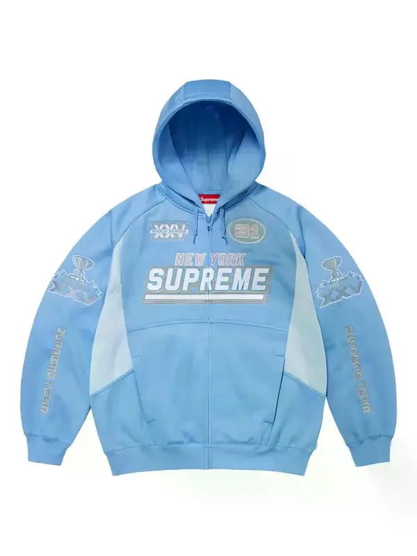 Supreme Football Zip-fastening Hoodie - Blue