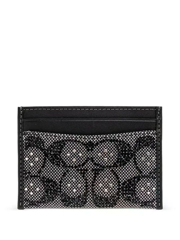 COACH Beaded-detail Card Holder - Black