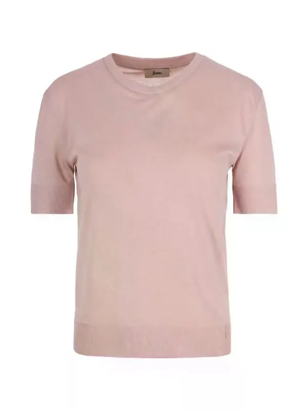 Herno Ribbed-trim T-shirt - Pink