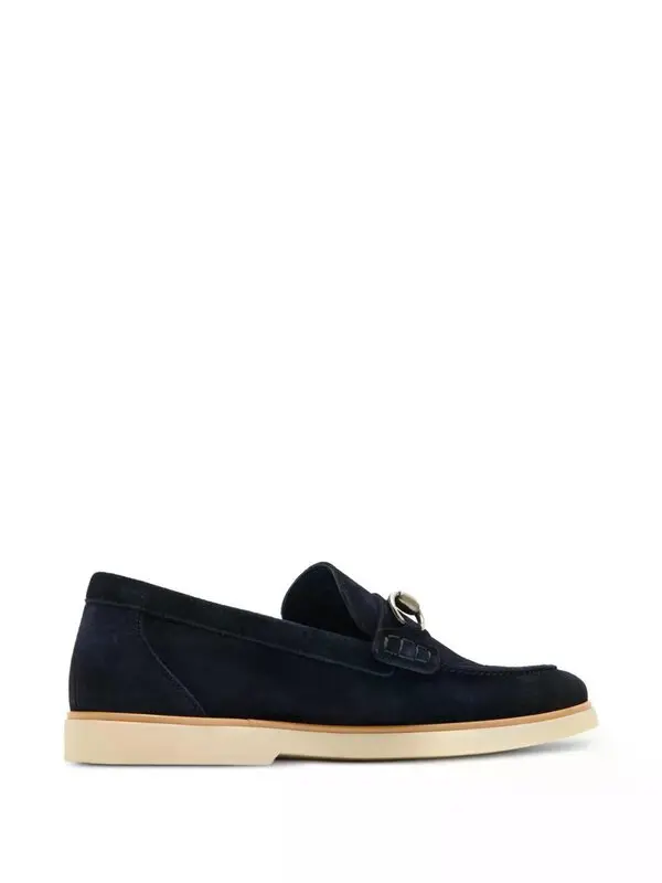 Magnanni Suede Loafers With Silver-tone Horsebit Detail - Blue