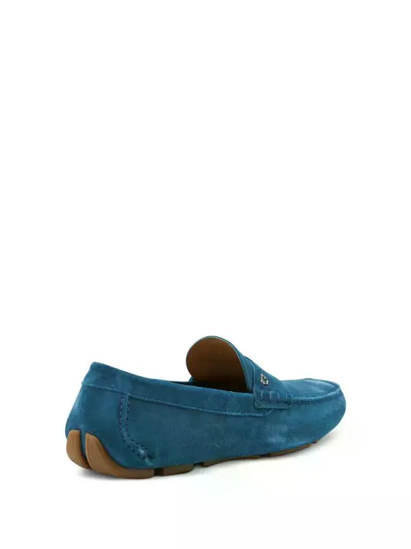 FERRAGAMO Metal Trim Suede Loafers