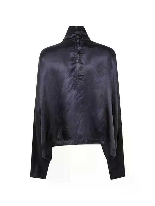 Rick Owens Funnel-neck Long-sleeve Blouse - Black