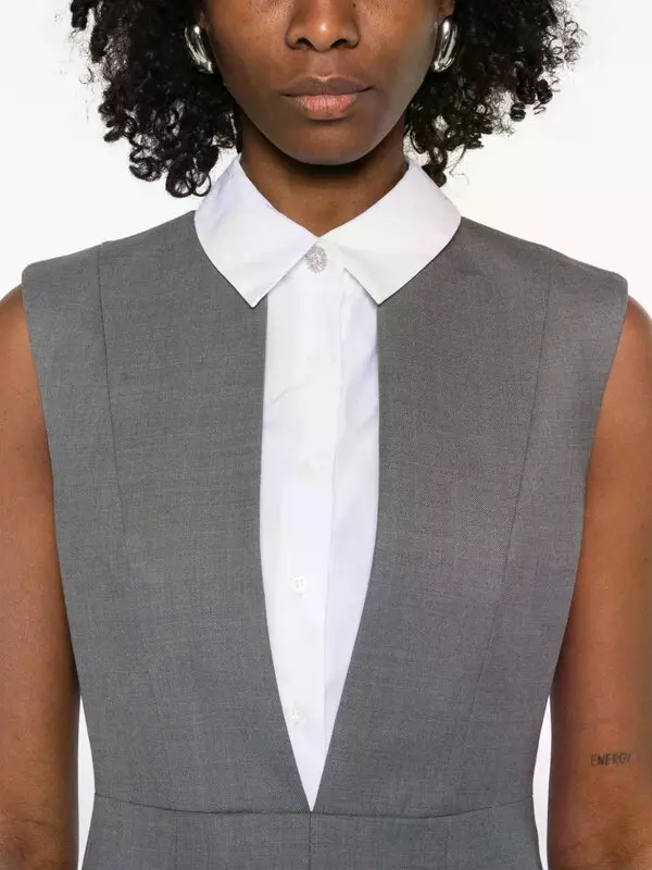 Maje Layered-effect Tailored Wool Dress