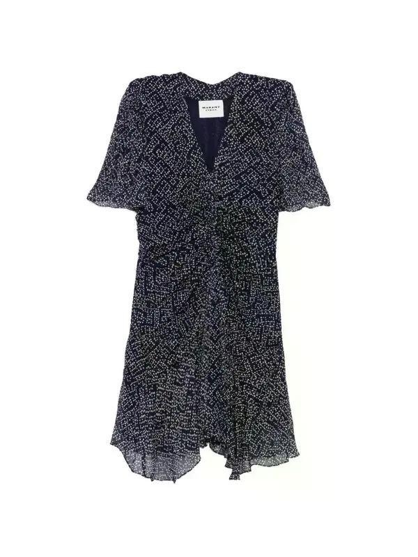 MARANT ETOILE Vivienne Printed V-neck Mini Dress