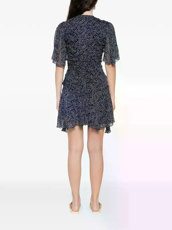 MARANT ETOILE Vivienne Printed V-neck Mini Dress