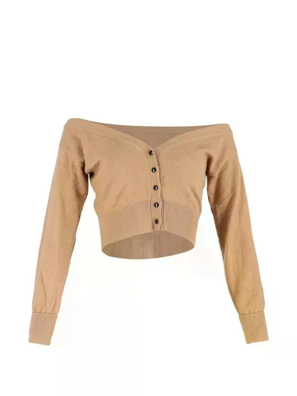 ALEXANDER WANG Off-shoulder Cropped Cardigan