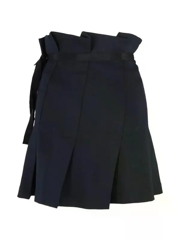 Sandro Pleated Mini Skirt With Bow Detail
