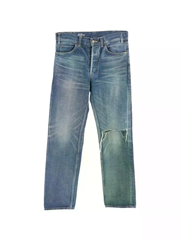 Celine Distressed Five-pocket Jeans