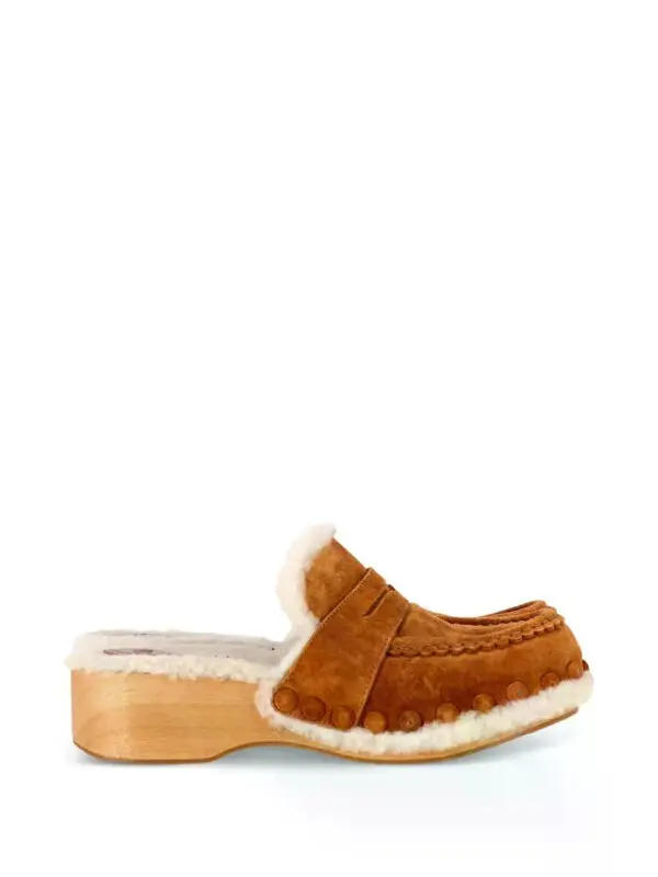 Chloé Joy Shearling-lined Suede Mules
