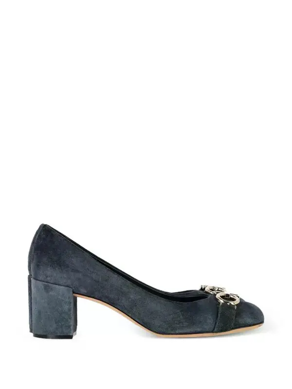 FERRAGAMO Garda Block-heel Pumps - Blue