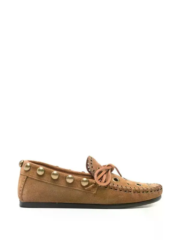 Isabel Marant Étoile Fitza Eyelet Studded Loafers - Brown