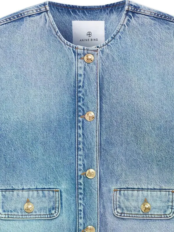 ANINE BING Blanche Button-up Denim Jacket - Blue