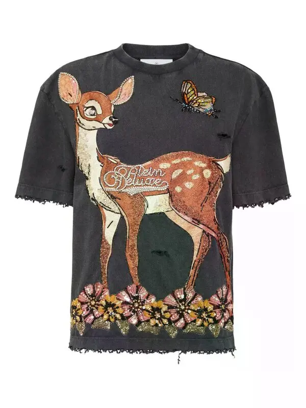 Philipp Plein Deer-print T-shirt - Black