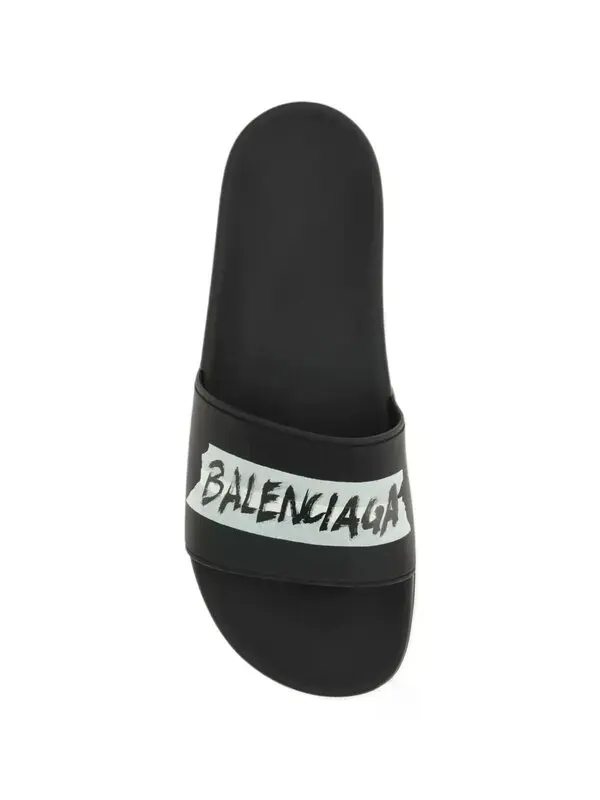 Balenciaga Logo Pool Slide