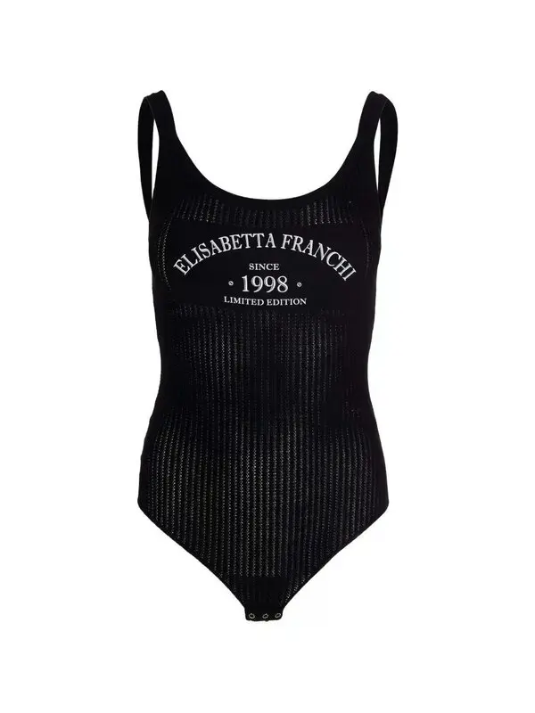 Elisabetta Franchi Logo Print Bodysuit
