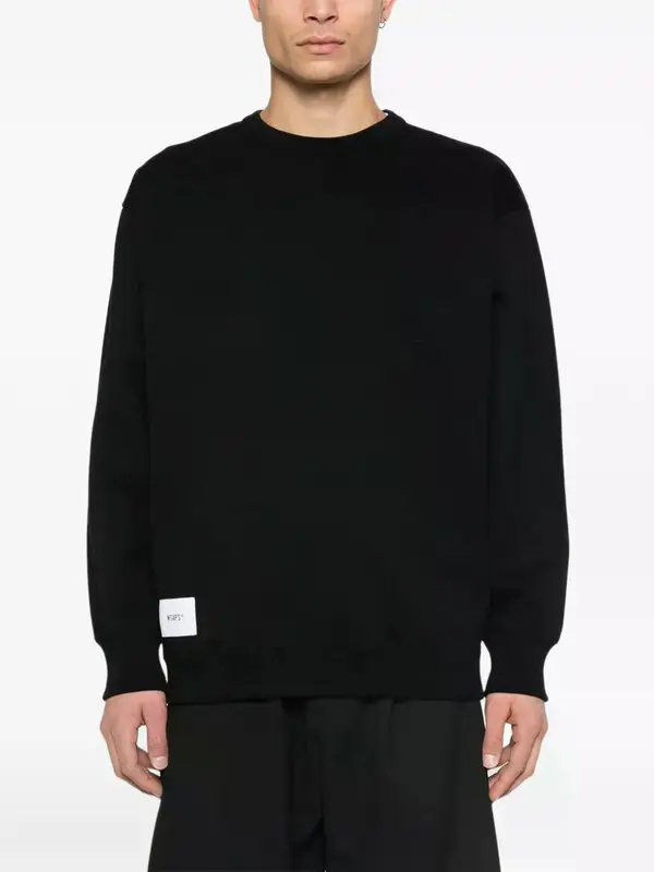 WTAPS Logo-patch Crew-neck Sweatshirt - Black
