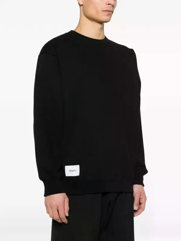 WTAPS Logo-patch Crew-neck Sweatshirt - Black