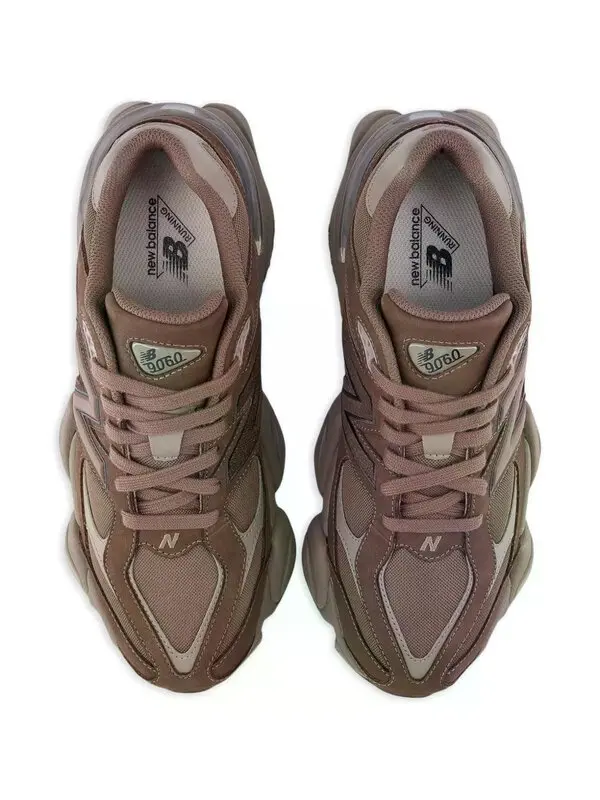 NEW BALANCE 9060 Suede Paneled Sneakers - Brown