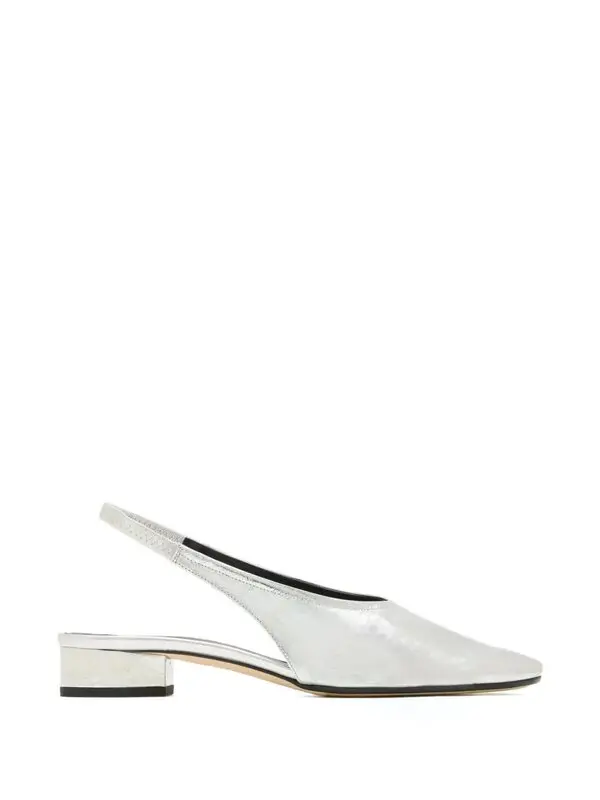 AeydĒ Dua Square-toe Slingback Pumps - Silver