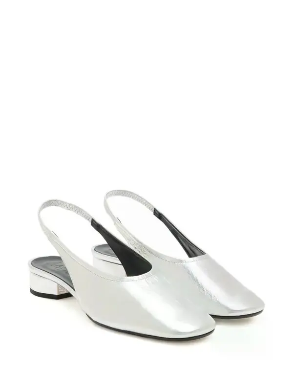 AeydĒ Dua Square-toe Slingback Pumps - Silver