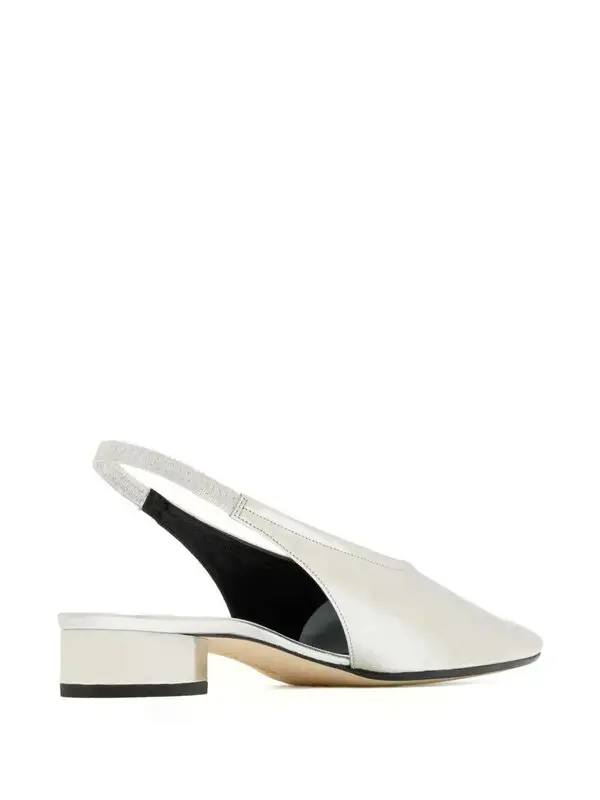 AeydĒ Dua Square-toe Slingback Pumps - Silver