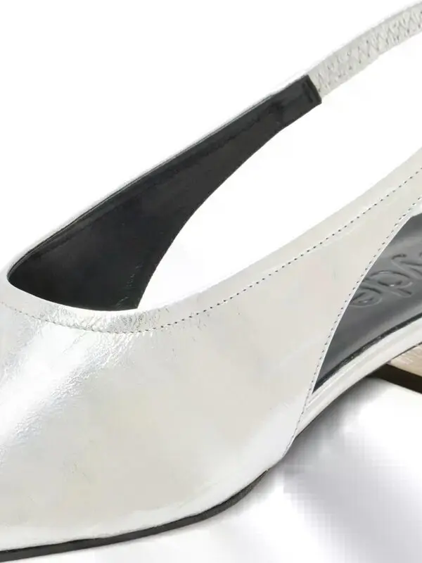 AeydĒ Dua Square-toe Slingback Pumps - Silver