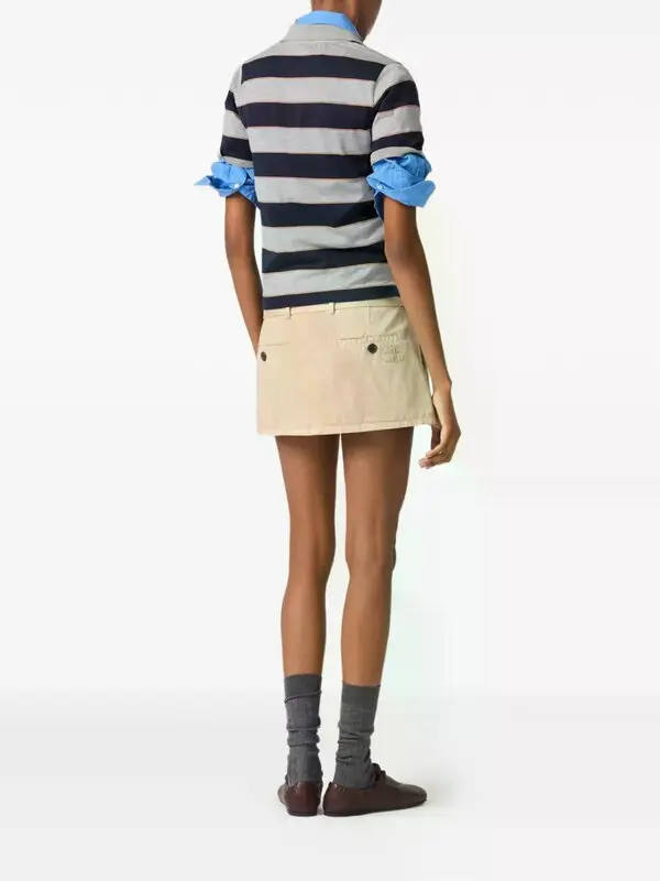 Miu Miu Striped Jersey Polo Shirt