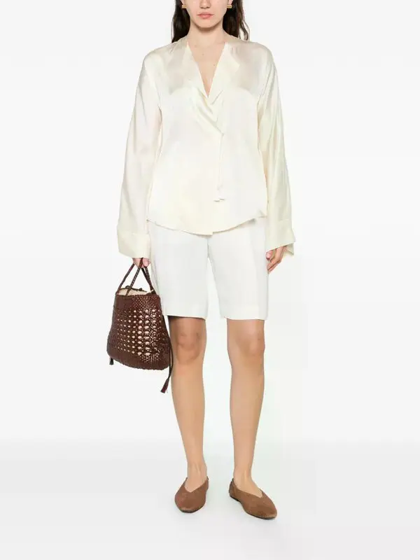 FORTE_FORTE Tie-fastening Blouse - Neutrals