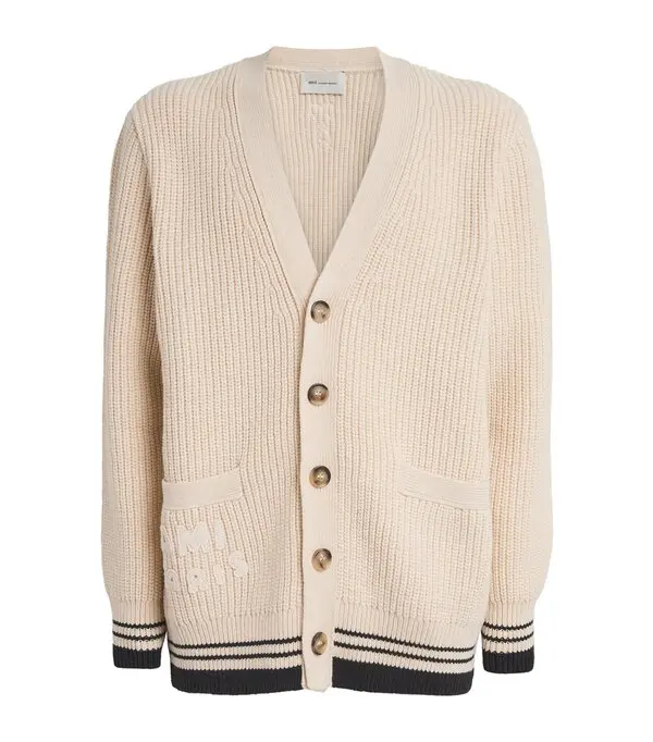 Ami Wool Ribbed Cardigan