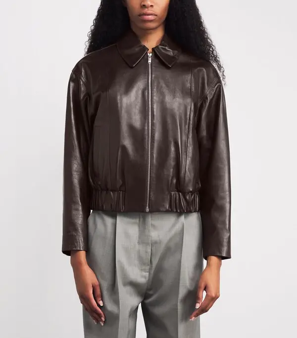 Claudie Pierlot Leather Zip-up Jacket