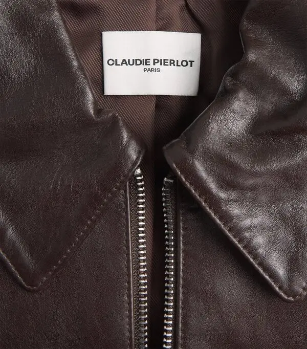 Claudie Pierlot Leather Zip-up Jacket