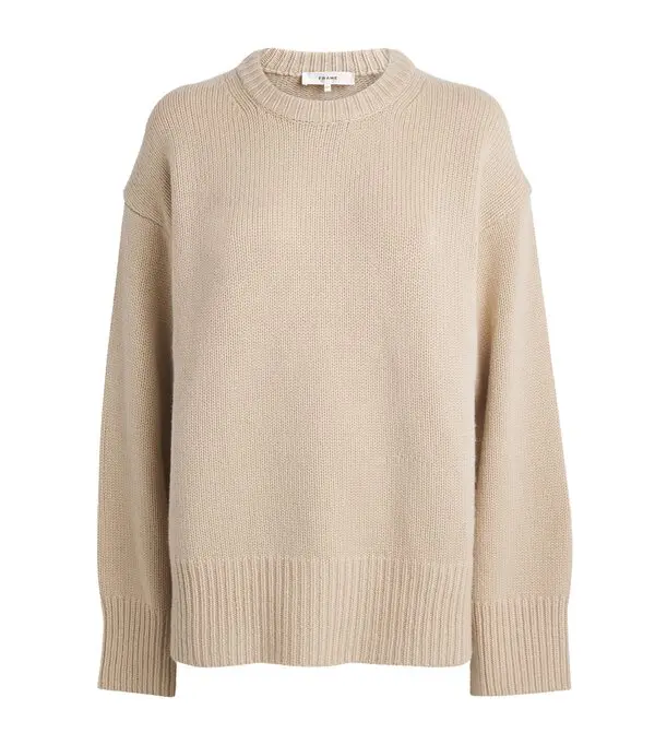 FRAME Cashmere Crew-neck Sweater - Beige